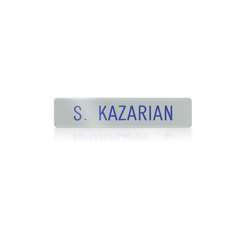 #50 metal 1/2" x 2-1/4” (Engraved) - Reeves Name Badges